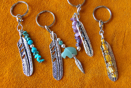 Metal Feather Keychain – The Silver Moccasin